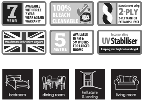 Carefree Carpets Sumptuous Available here in 18 Colours| From £13.99 per m2